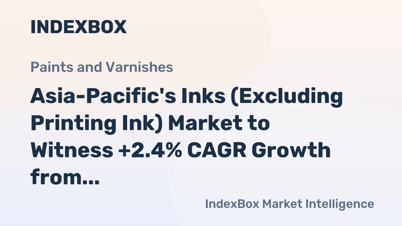 Asia-Pacific's Inks (Excluding Printing Ink) Market to Witness +2.4% CAGR Growth from 2024 to 2035