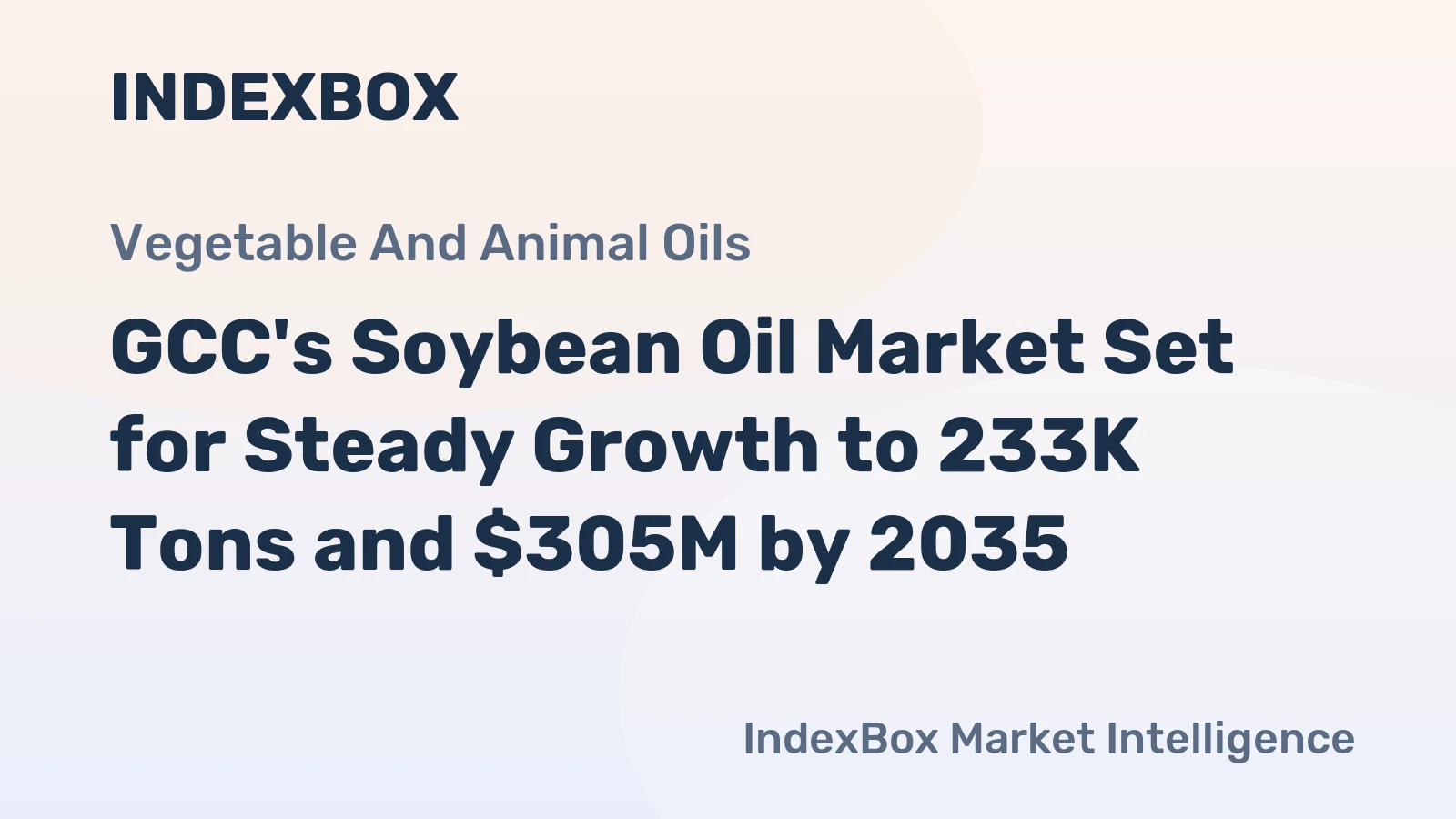 GCC's Soybean Oil Market Set for Steady Growth to 233K Tons and $305M by 2035