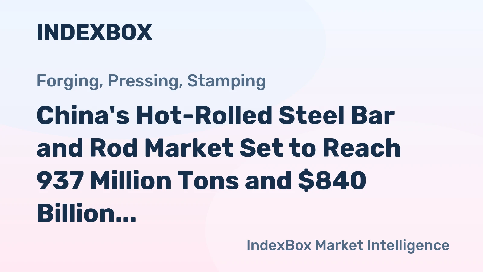 China's Hot-Rolled Steel Bar and Rod Market Set to Reach 937 Million Tons and $840 Billion by 2035