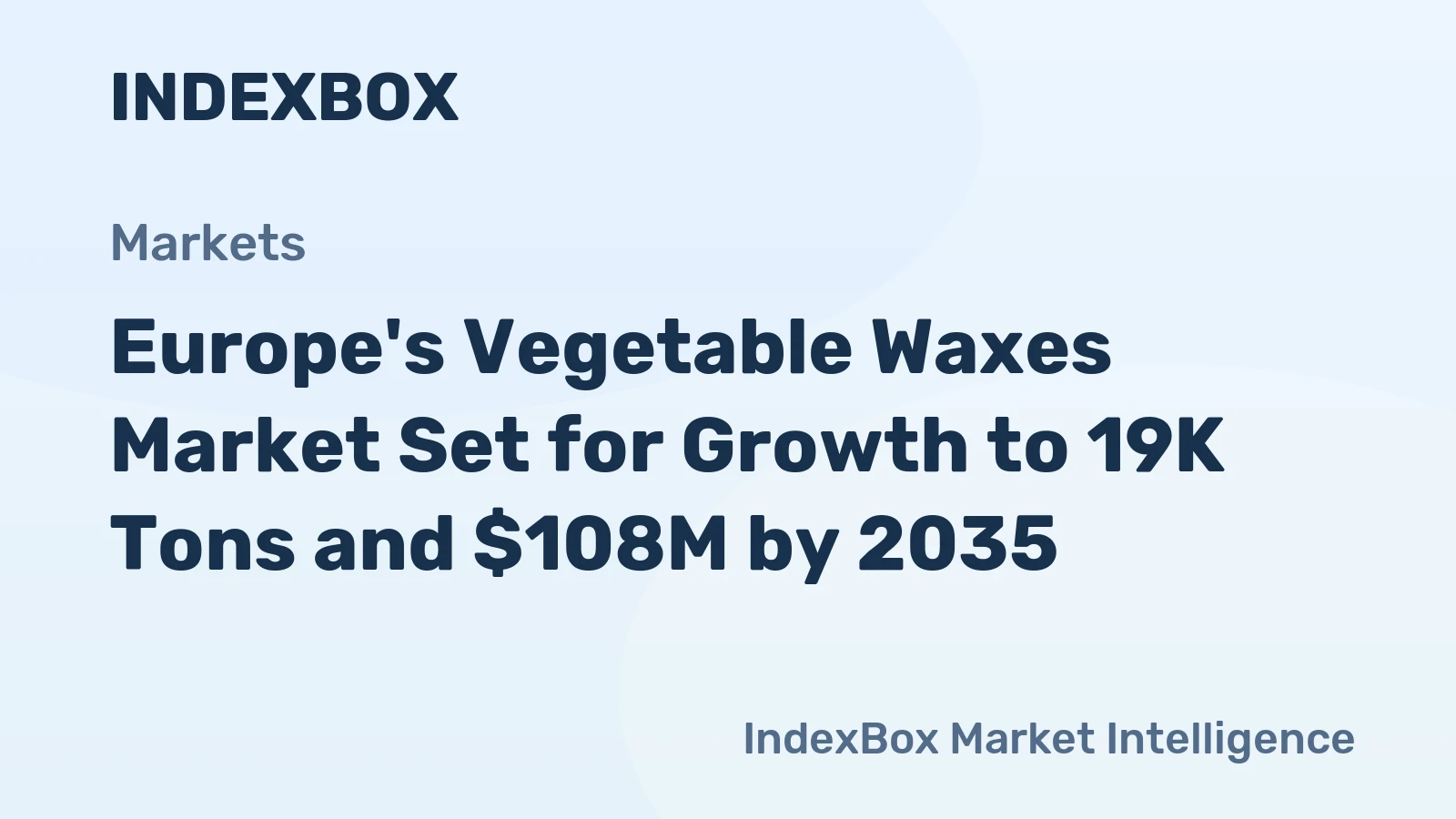 Europe's Vegetable Waxes Market Set for Growth to 19K Tons and $108M by 2035