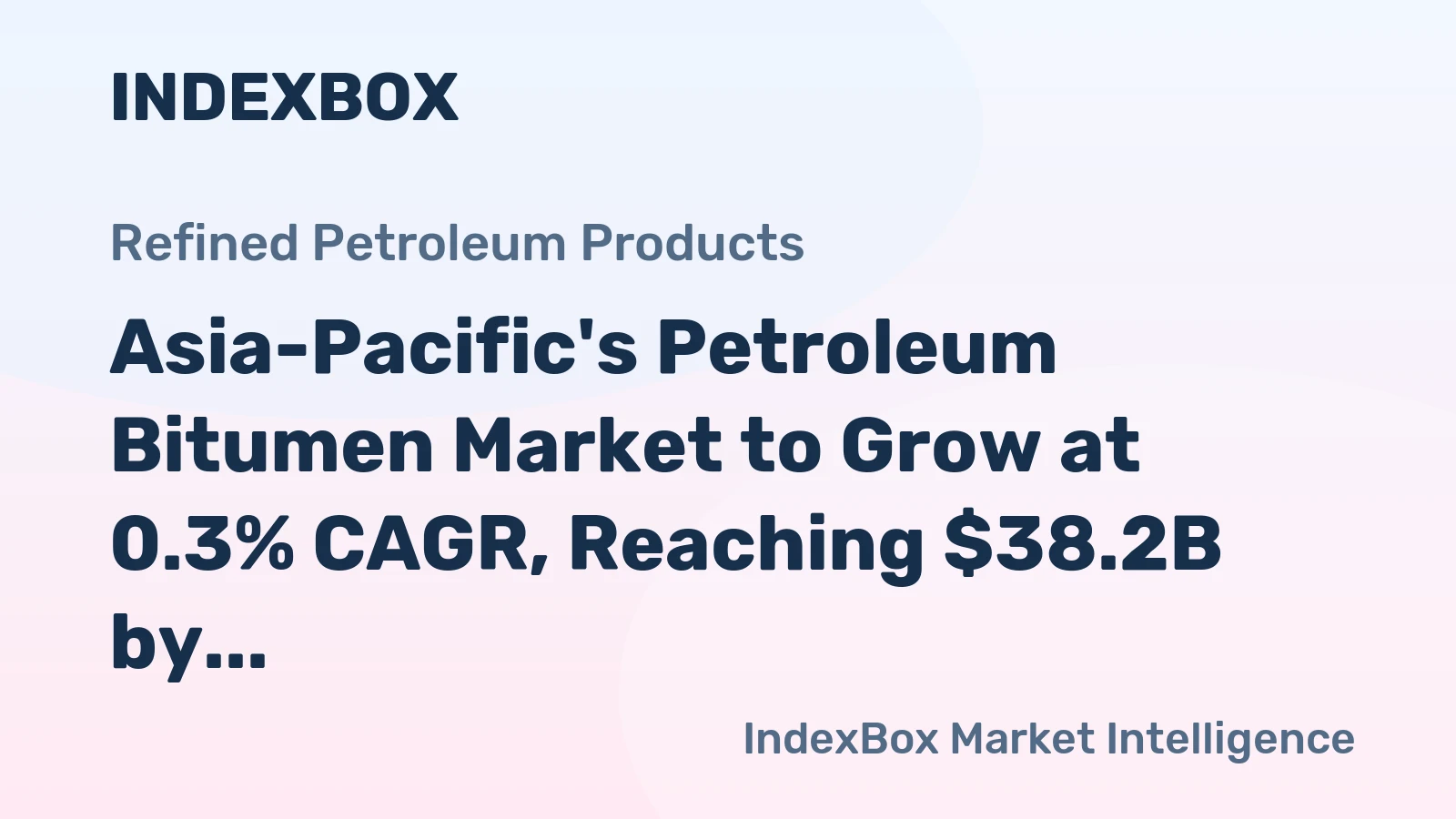 Asia-Pacific's Petroleum Bitumen Market to Grow at 0.3% CAGR, Reaching $38.2B by 2035