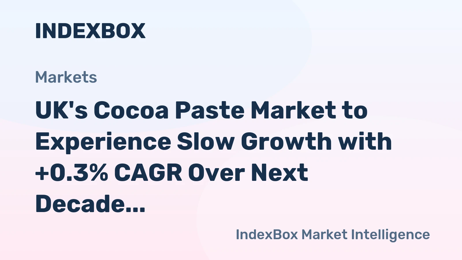 UK's Cocoa Paste Market to Experience Slow Growth with +0.3% CAGR Over Next Decade
