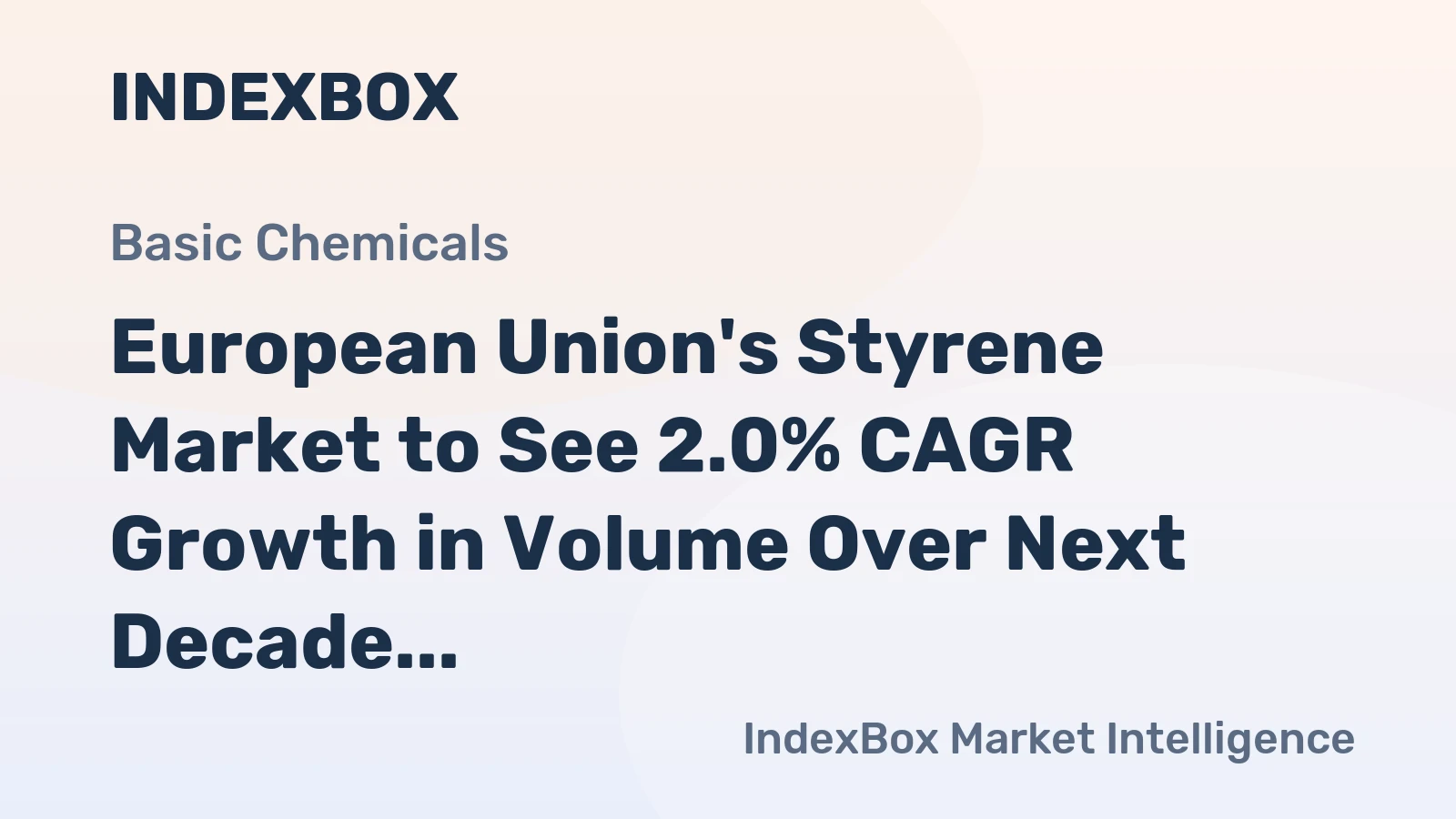 European Union's Styrene Market to See 2.0% CAGR Growth in Volume Over Next Decade