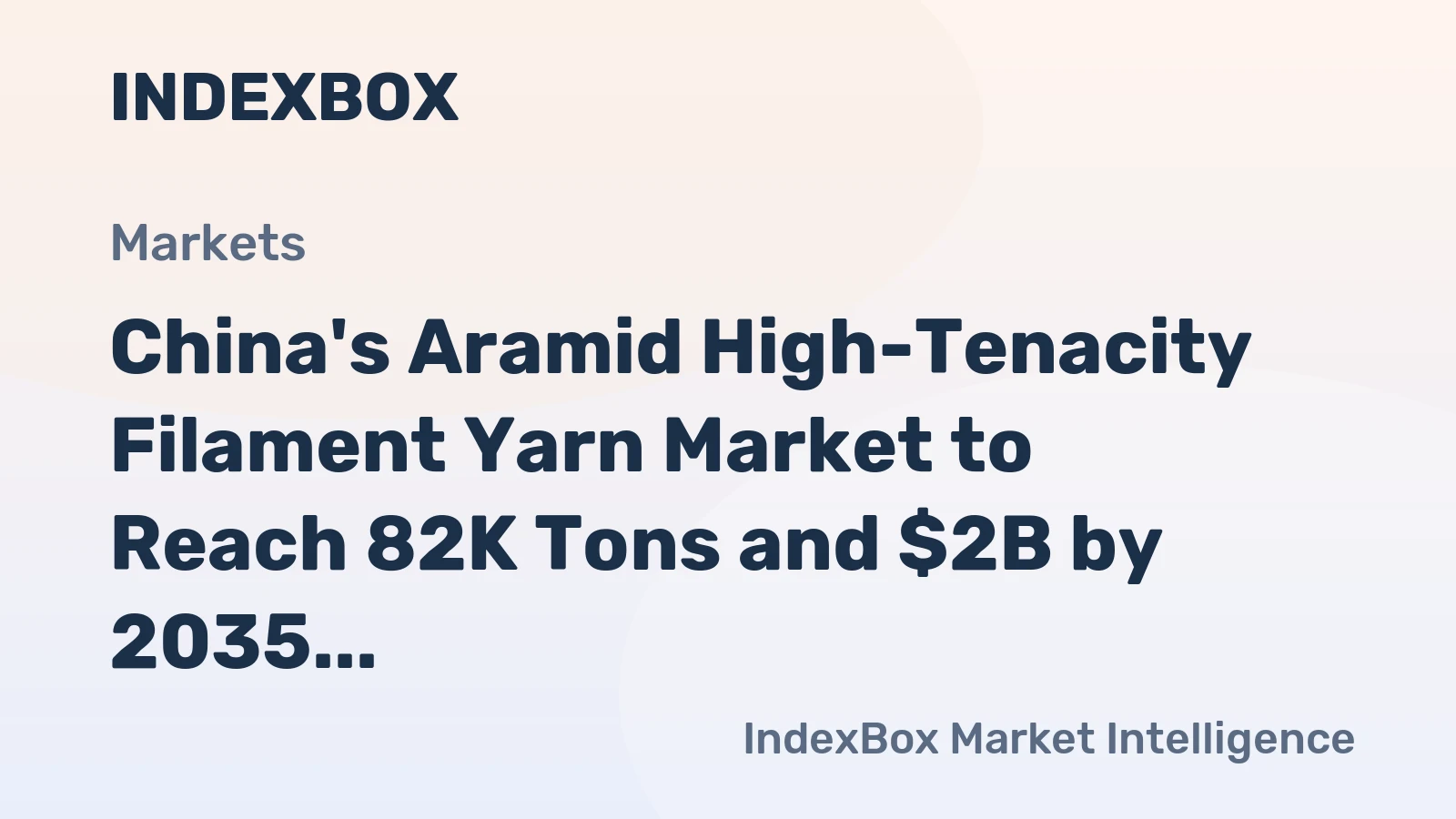 China's Aramid High-Tenacity Filament Yarn Market to Reach 82K Tons and $2B by 2035