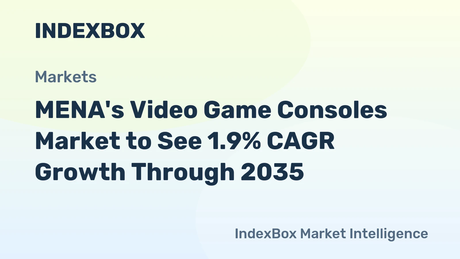 MENA's Video Game Consoles Market to See 1.9% CAGR Growth Through 2035
