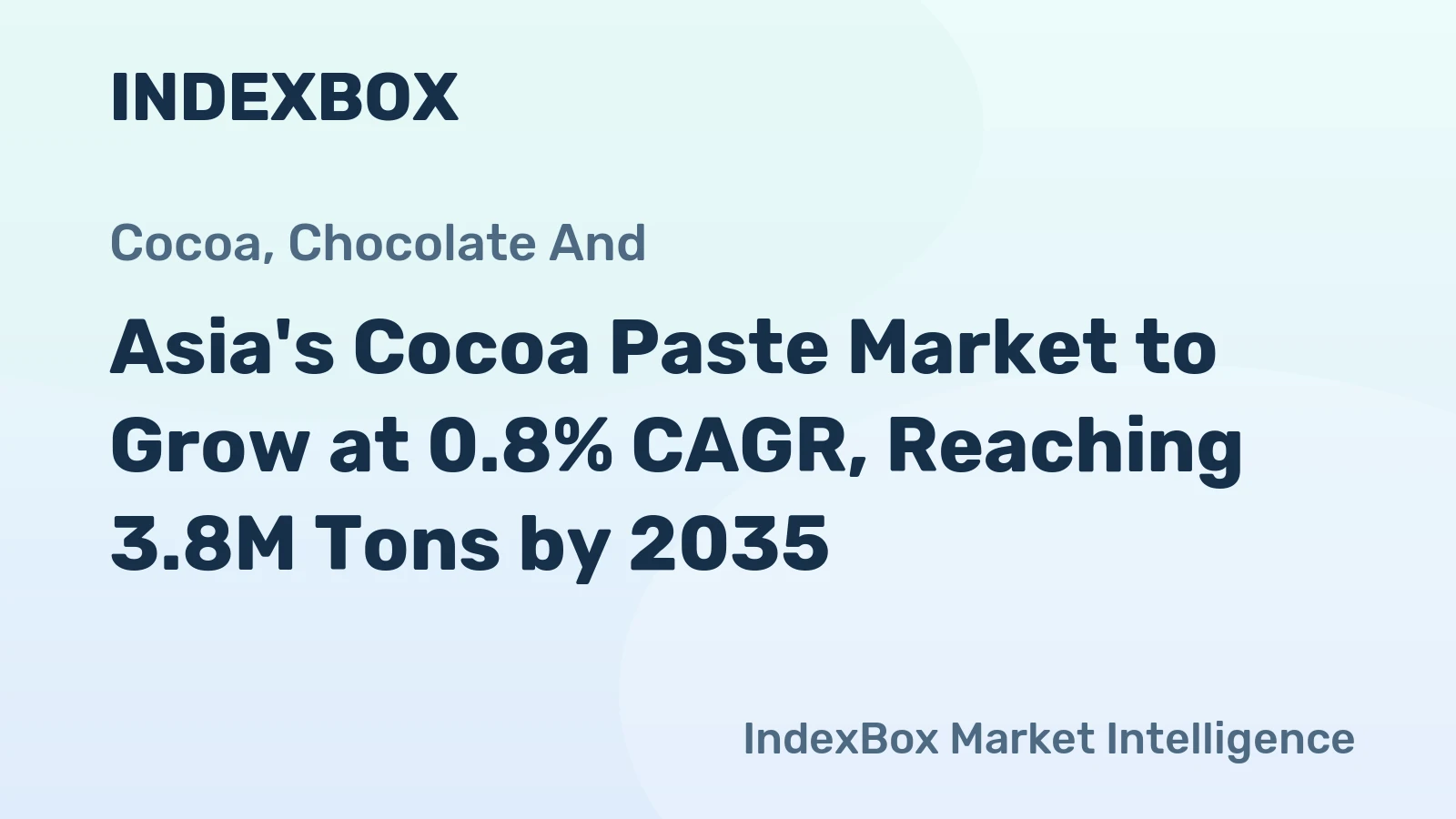 Asia's Cocoa Paste Market to Grow at 0.8% CAGR, Reaching 3.8M Tons by 2035