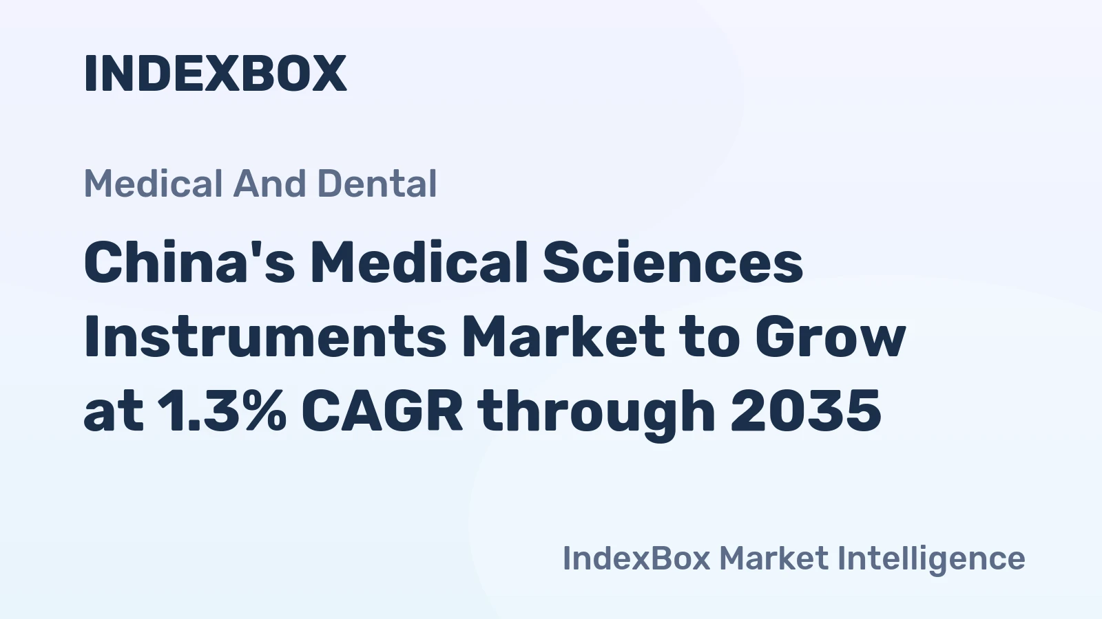 China's Medical Sciences Instruments Market to Grow at 1.3% CAGR through 2035
