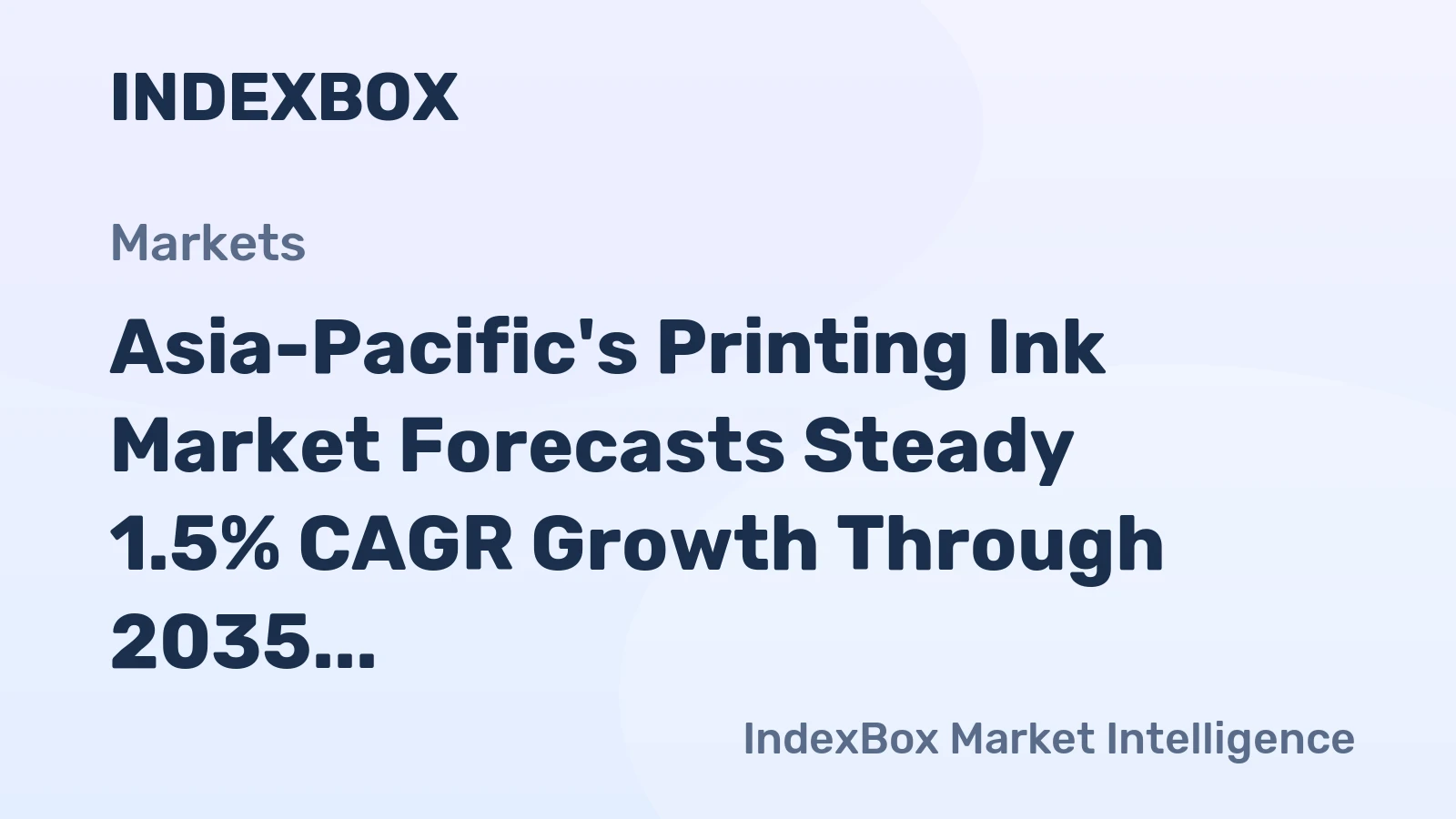 Asia-Pacific's Printing Ink Market Forecasts Steady 1.5% CAGR Growth Through 2035