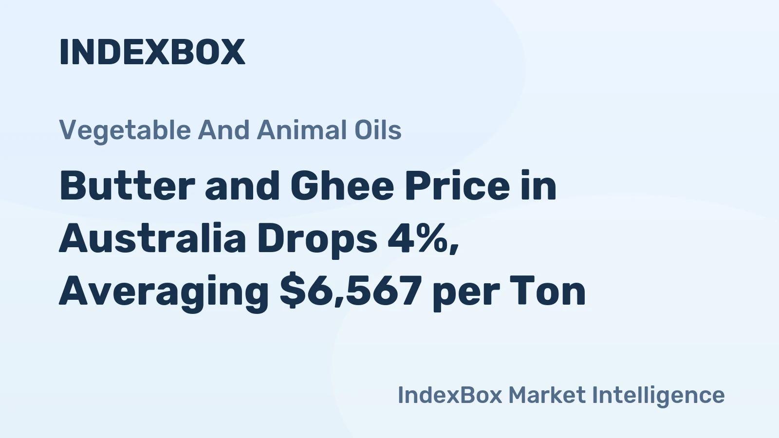 Butter and Ghee Price in Australia Drops 4%, Averaging $6,567 per Ton