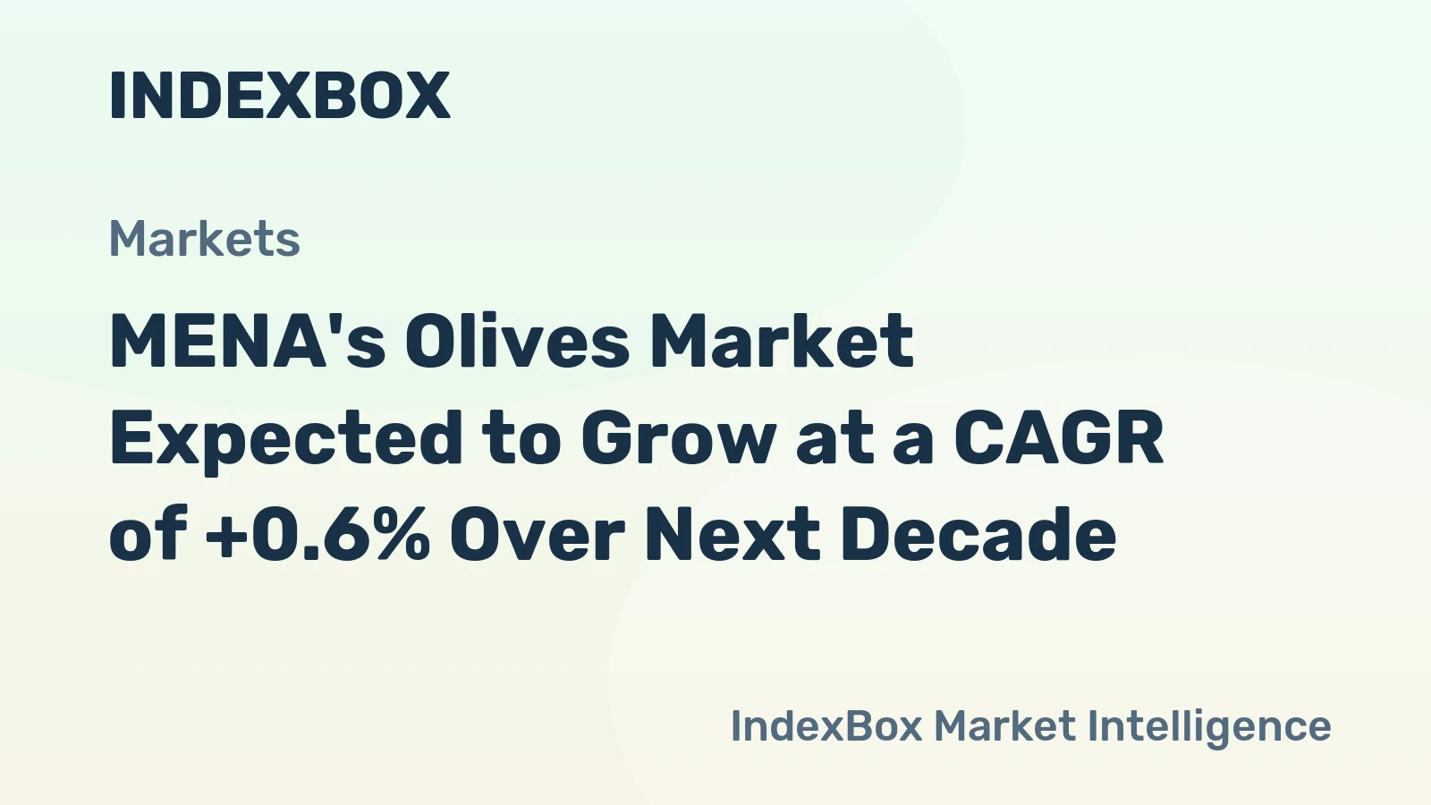 MENA's Olives Market Expected to Grow at a CAGR of +0.6% Over Next Decade