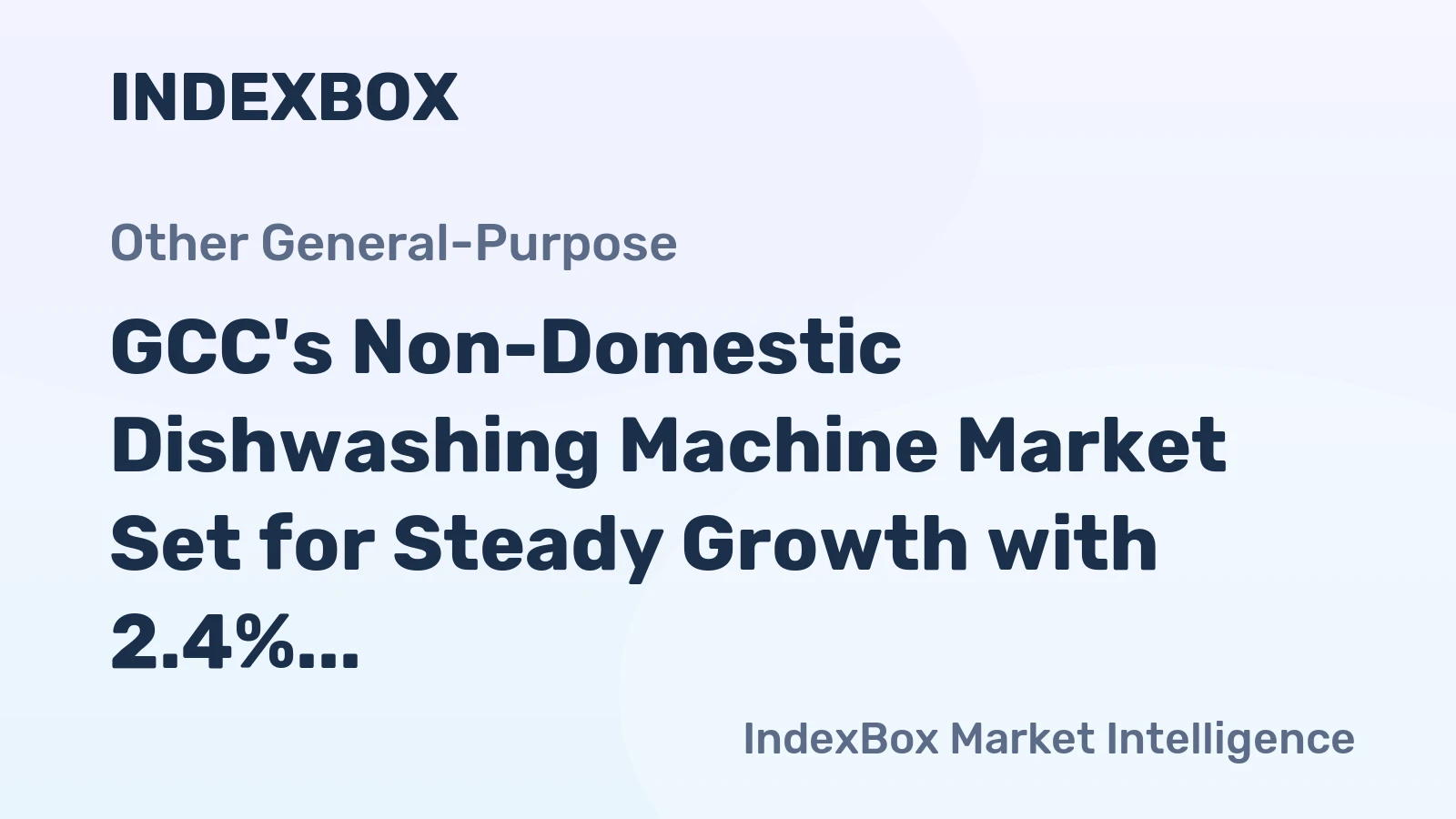 GCC's Non-Domestic Dishwashing Machine Market Set for Steady Growth with 2.4% CAGR Through 2035