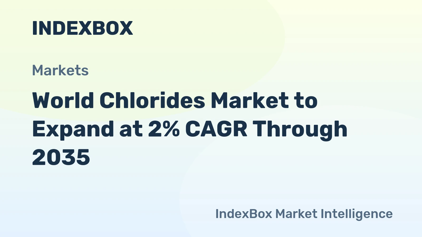 World Chlorides Market to Expand at 2% CAGR Through 2035