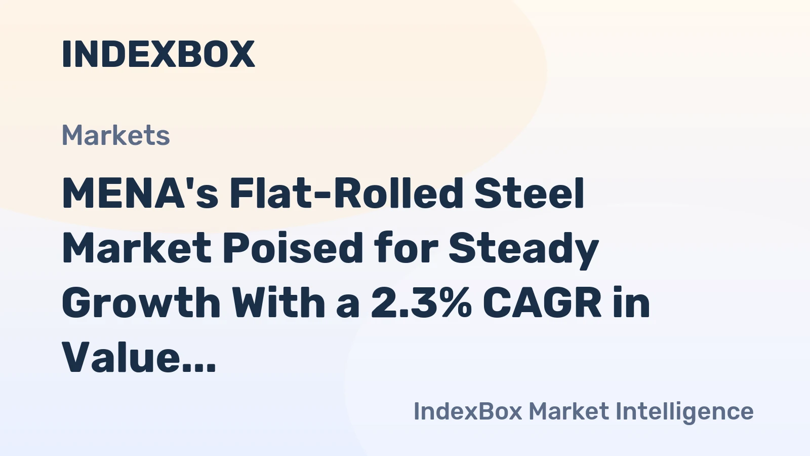 MENA's Flat-Rolled Steel Market Poised for Steady Growth With a 2.3% CAGR in Value Through 2035