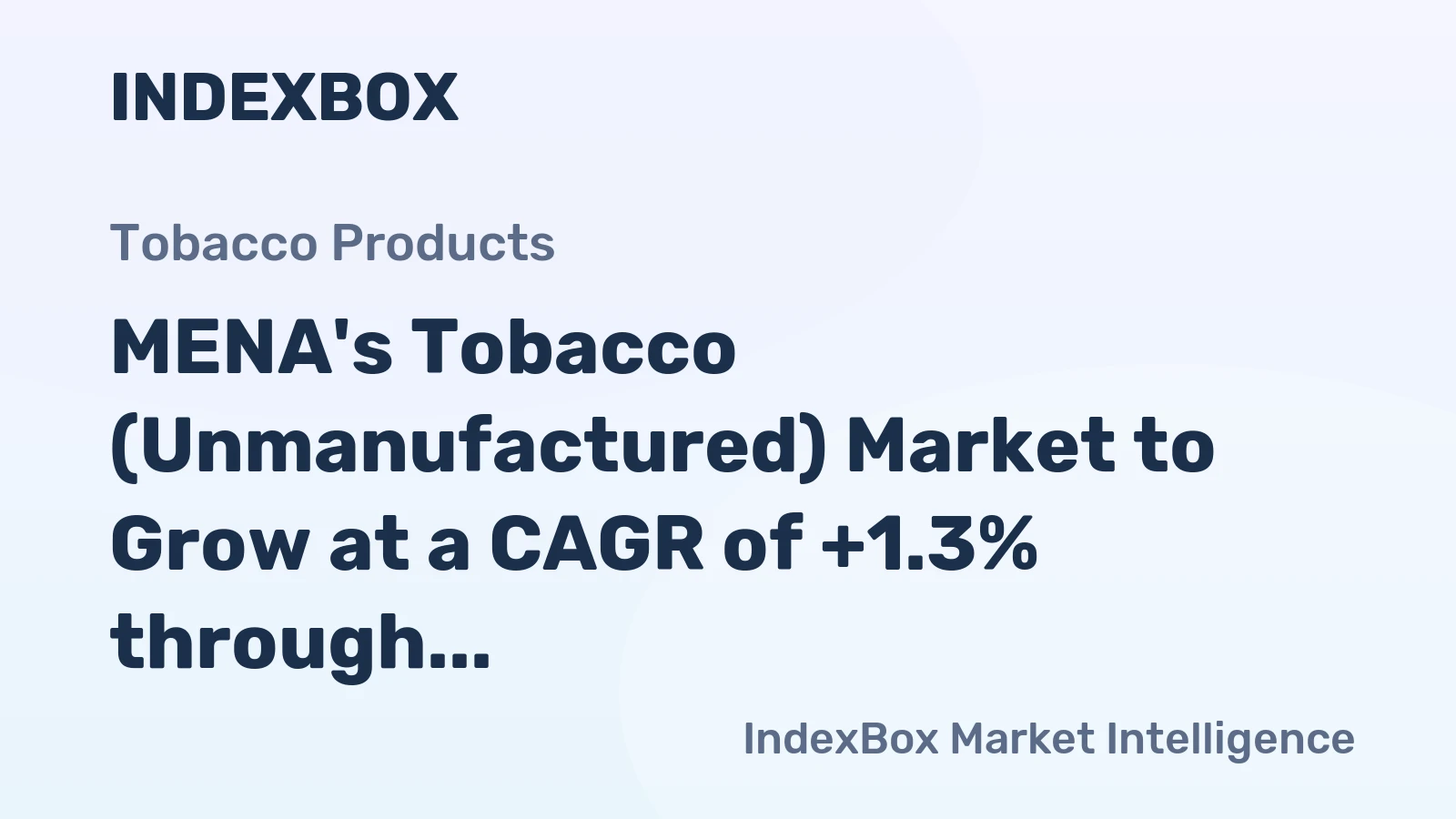 MENA's Tobacco (Unmanufactured) Market to Grow at a CAGR of +1.3% through 2035