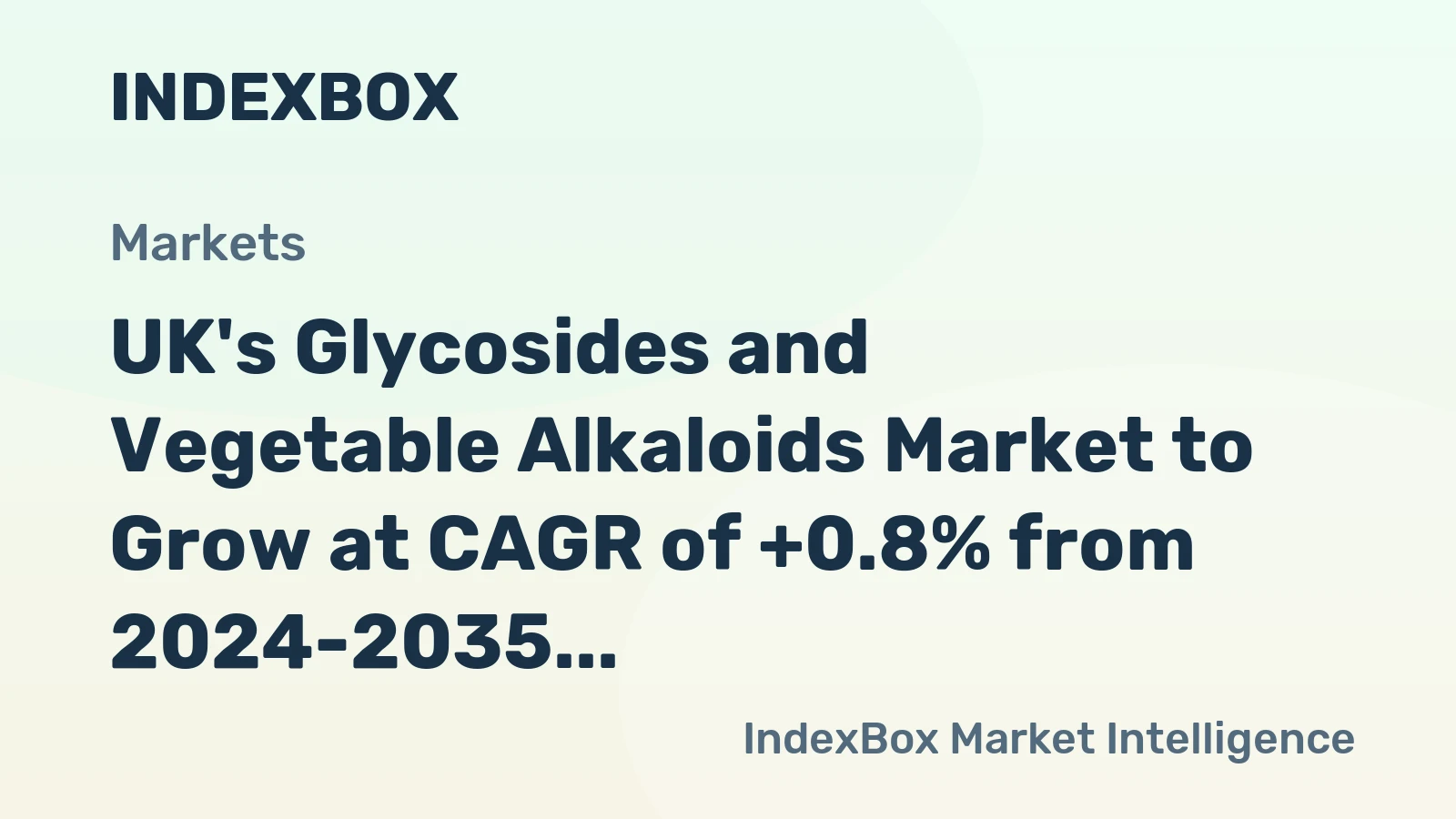 UK's Glycosides and Vegetable Alkaloids Market to Grow at CAGR of +0.8% from 2024-2035, Reaching 2.4K Tons