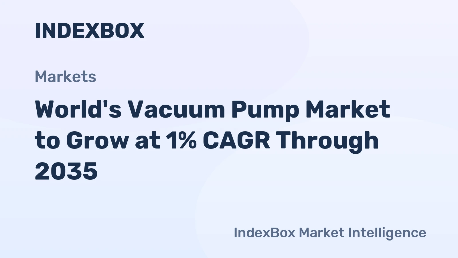 World's Vacuum Pump Market to Grow at 1% CAGR Through 2035