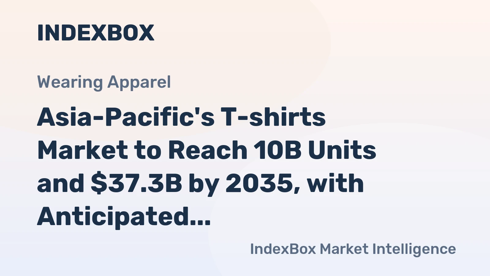 Asia-Pacific's T-shirts Market to Reach 10B Units and $37.3B by 2035, with Anticipated CAGR of +1.2% and +1.7%