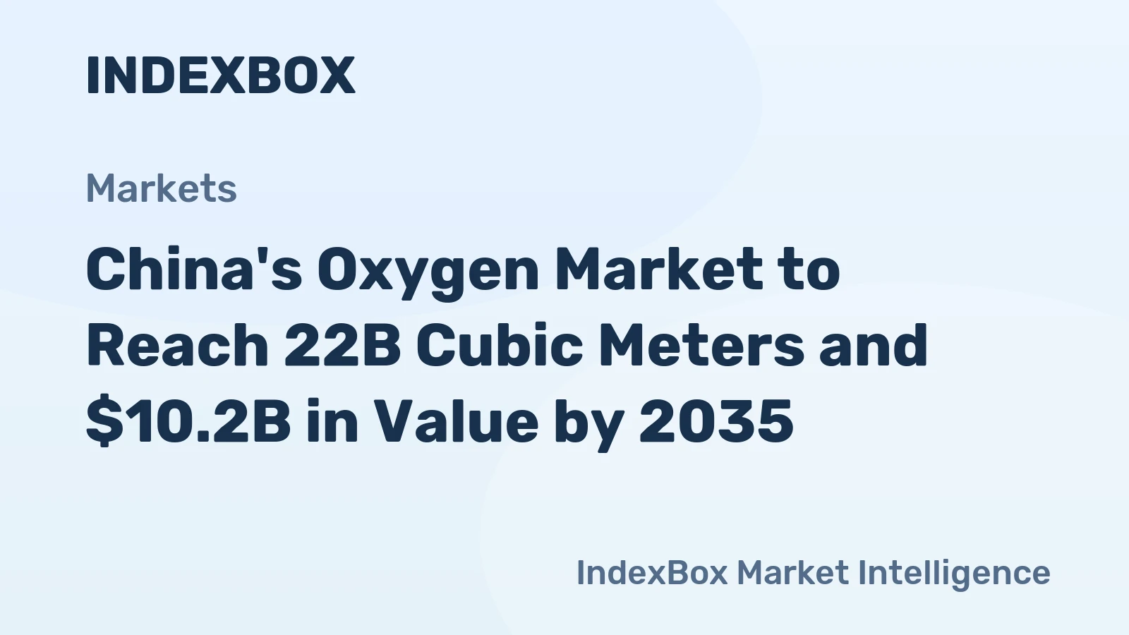 China's Oxygen Market to Reach 22B Cubic Meters and $10.2B in Value by 2035