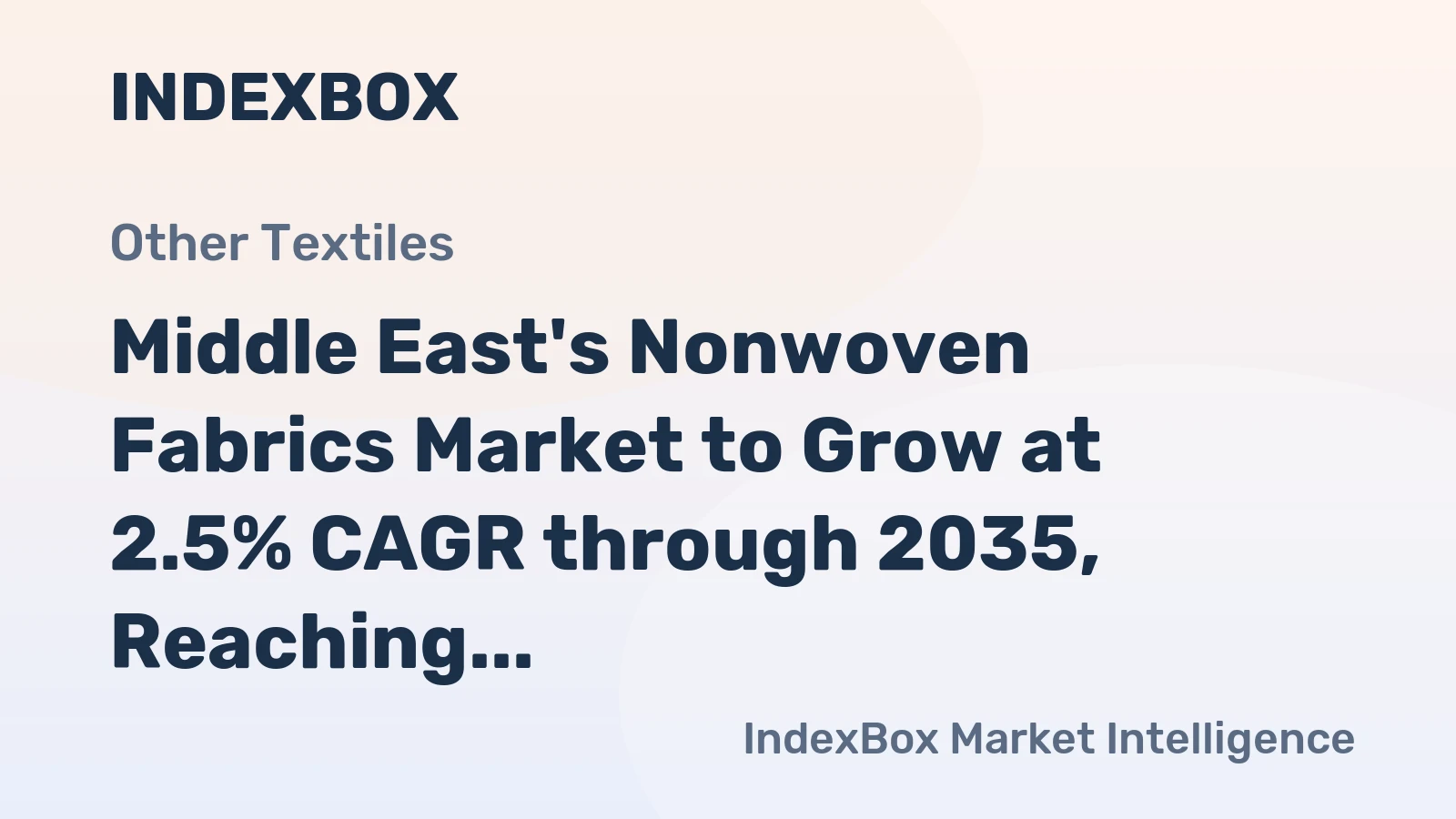 Middle East's Nonwoven Fabrics Market to Grow at 2.5% CAGR through 2035, Reaching 1.3M Tons