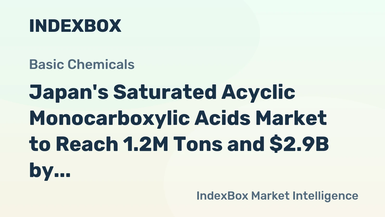 Japan's Saturated Acyclic Monocarboxylic Acids Market to Reach 1.2M Tons and $2.9B by 2035