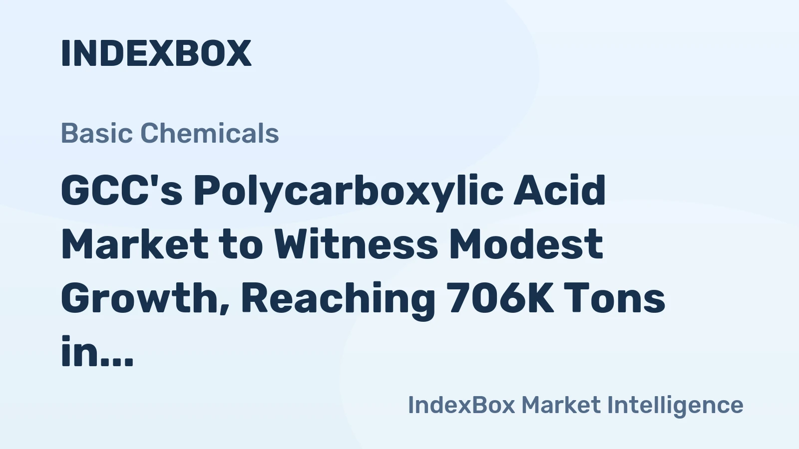 GCC's Polycarboxylic Acid Market to Witness Modest Growth, Reaching 706K Tons in Volume and $798M in Value by 2035