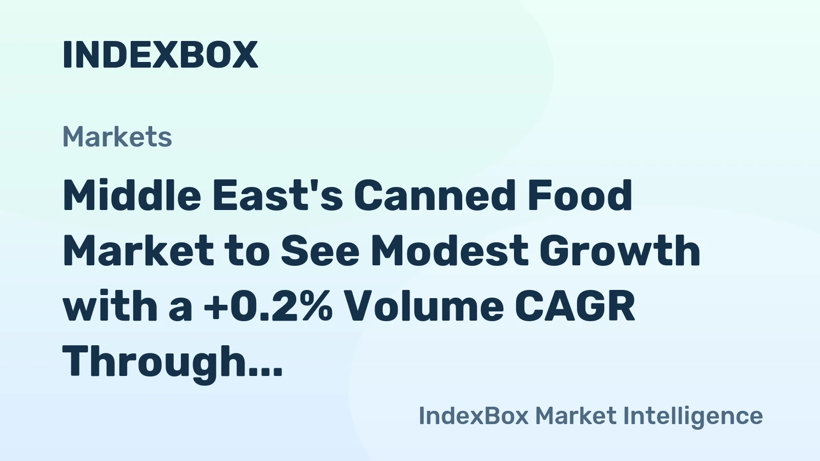 Middle East's Canned Food Market to See Modest Growth with a +0.2% Volume CAGR Through 2035