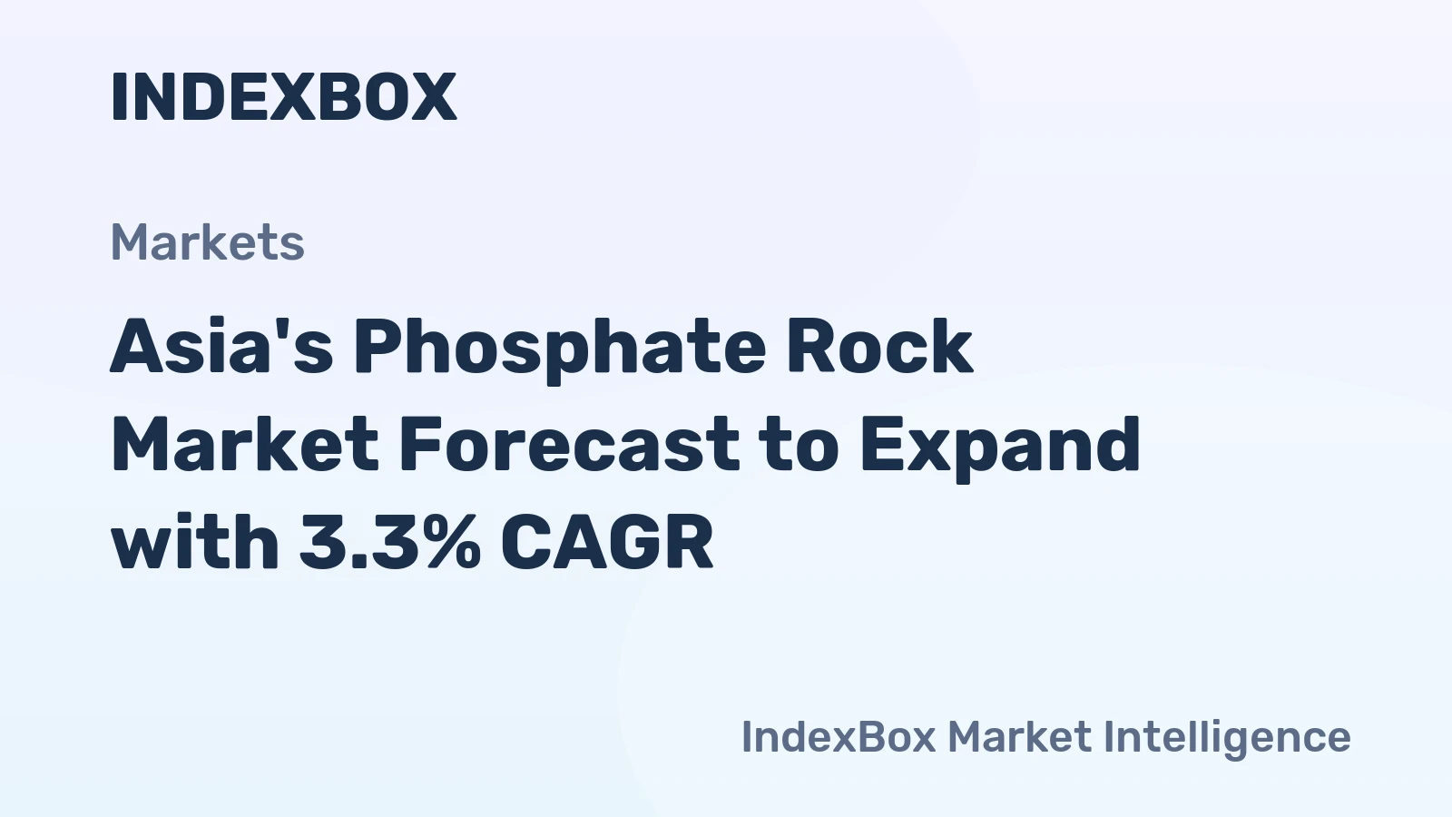 Asia's Phosphate Rock Market Forecast to Expand with 3.3% CAGR