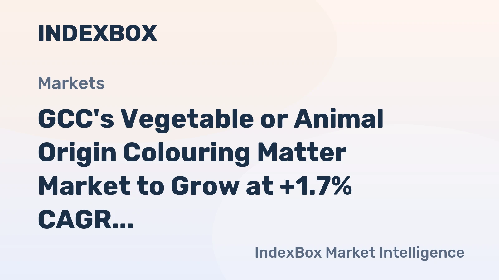 GCC's Vegetable or Animal Origin Colouring Matter Market to Grow at +1.7% CAGR from 2024-2035
