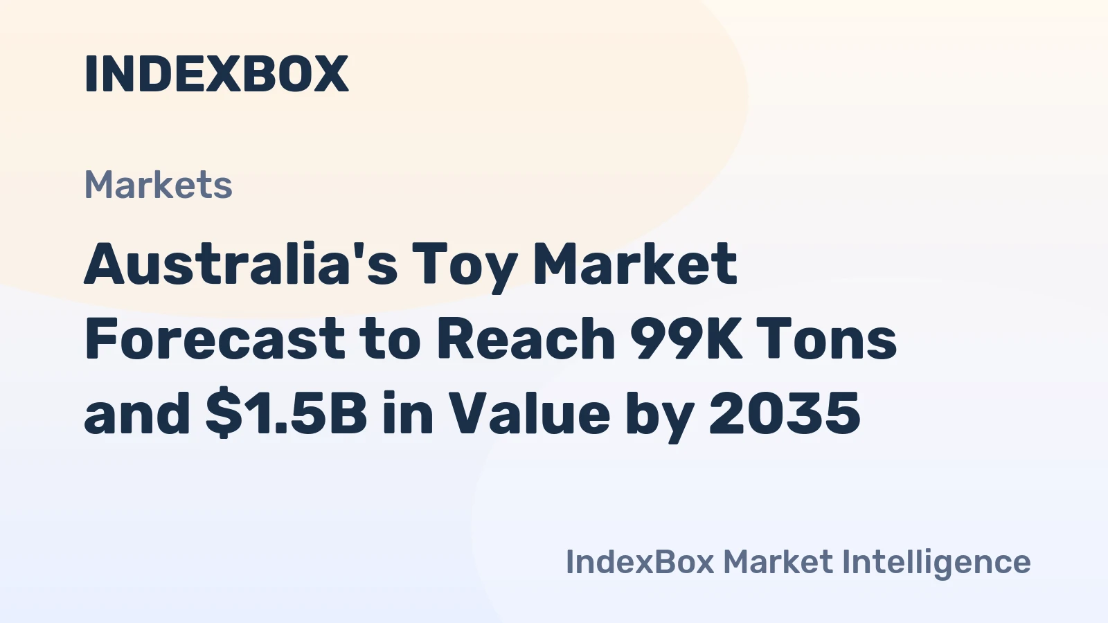 Australia's Toy Market Forecast to Reach 99K Tons and $1.5B in Value by 2035
