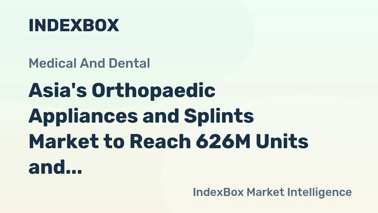 Asia's Orthopaedic Appliances and Splints Market to Reach 626M Units and $121.6B by 2035