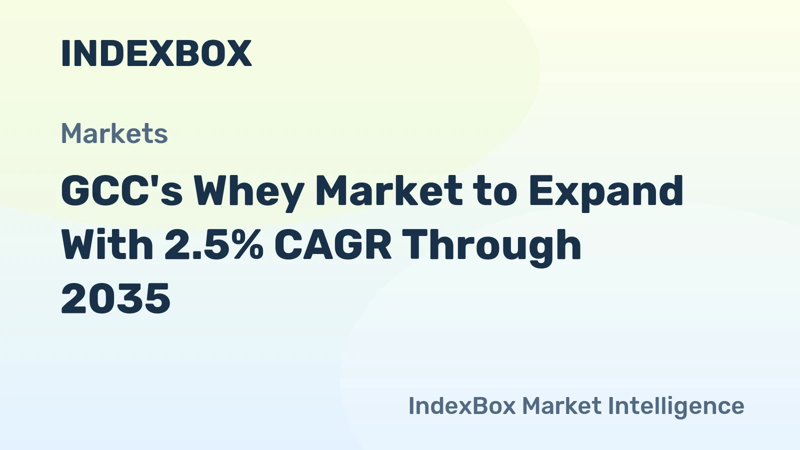 GCC's Whey Market to Expand With 2.5% CAGR Through 2035