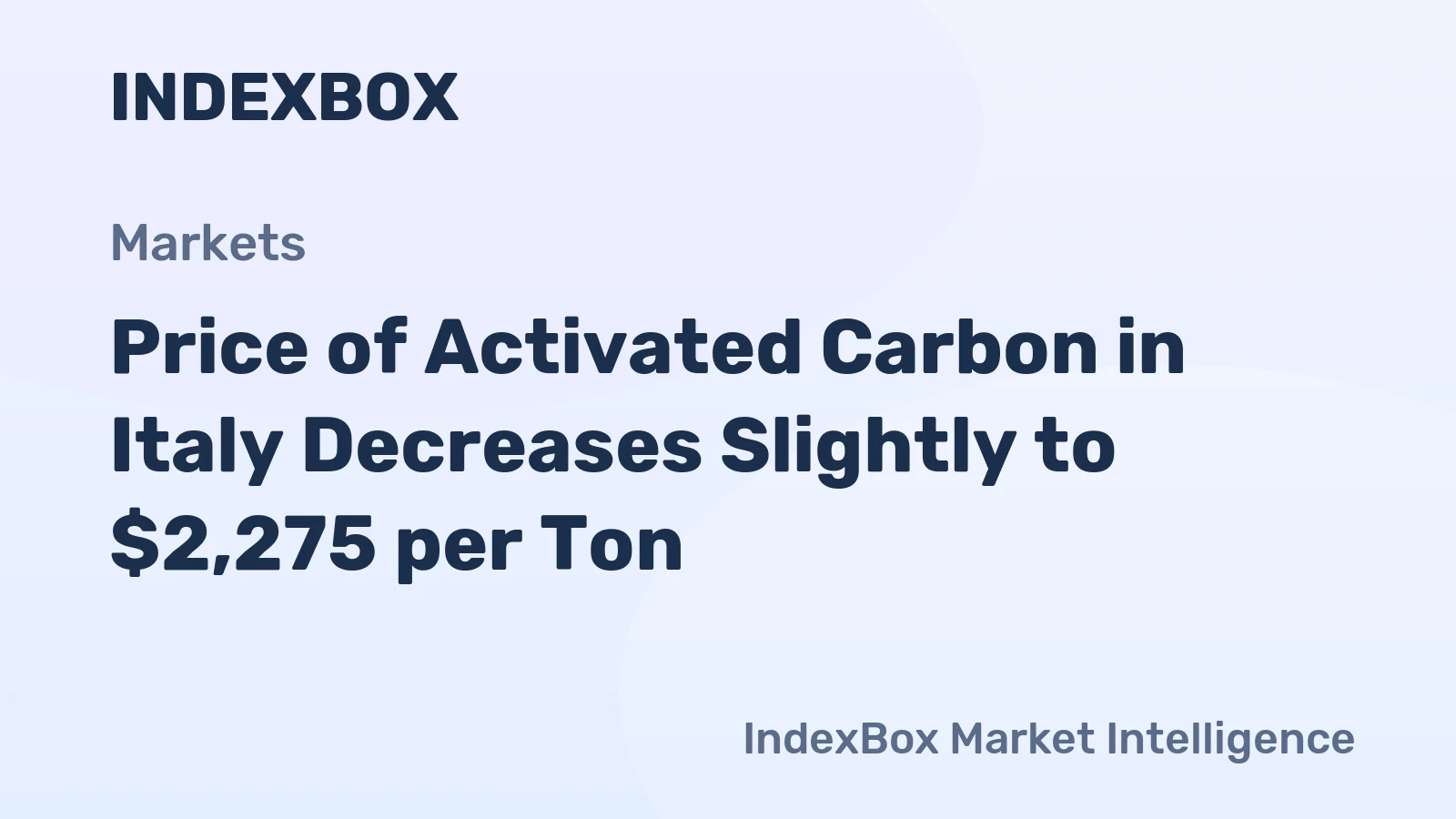 Price of Activated Carbon in Italy Decreases Slightly to $2,275 per Ton