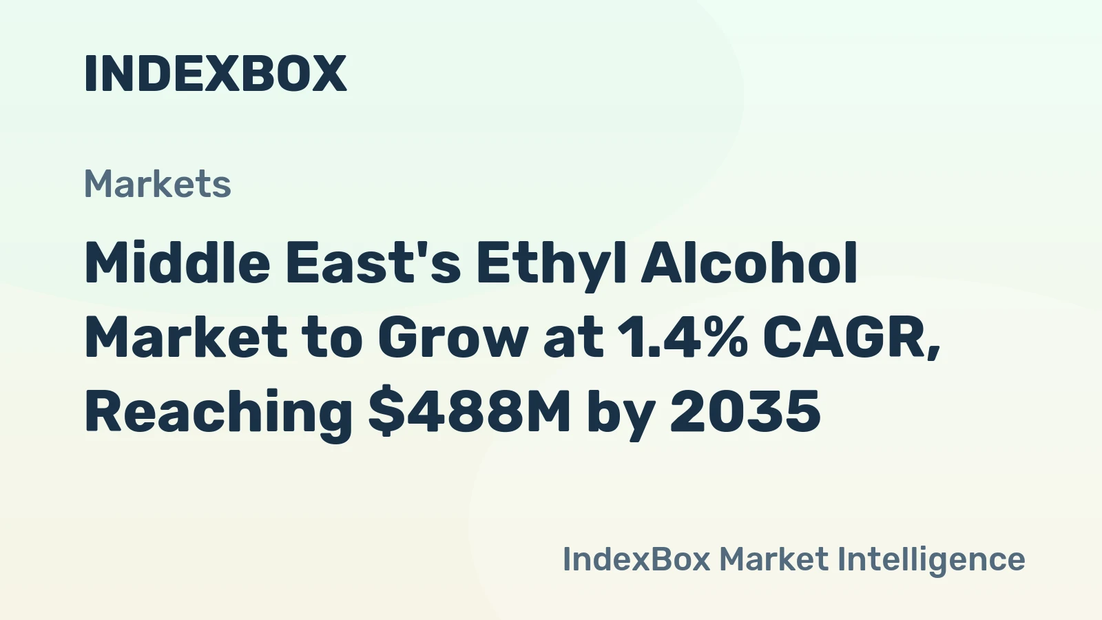 Middle East's Ethyl Alcohol Market to Grow at 1.4% CAGR, Reaching $488M by 2035