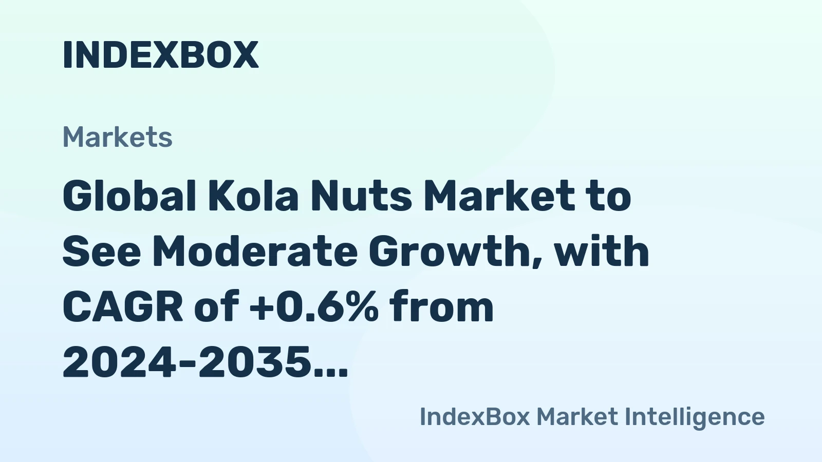 Global Kola Nuts Market to See Moderate Growth, with CAGR of +0.6% from 2024-2035