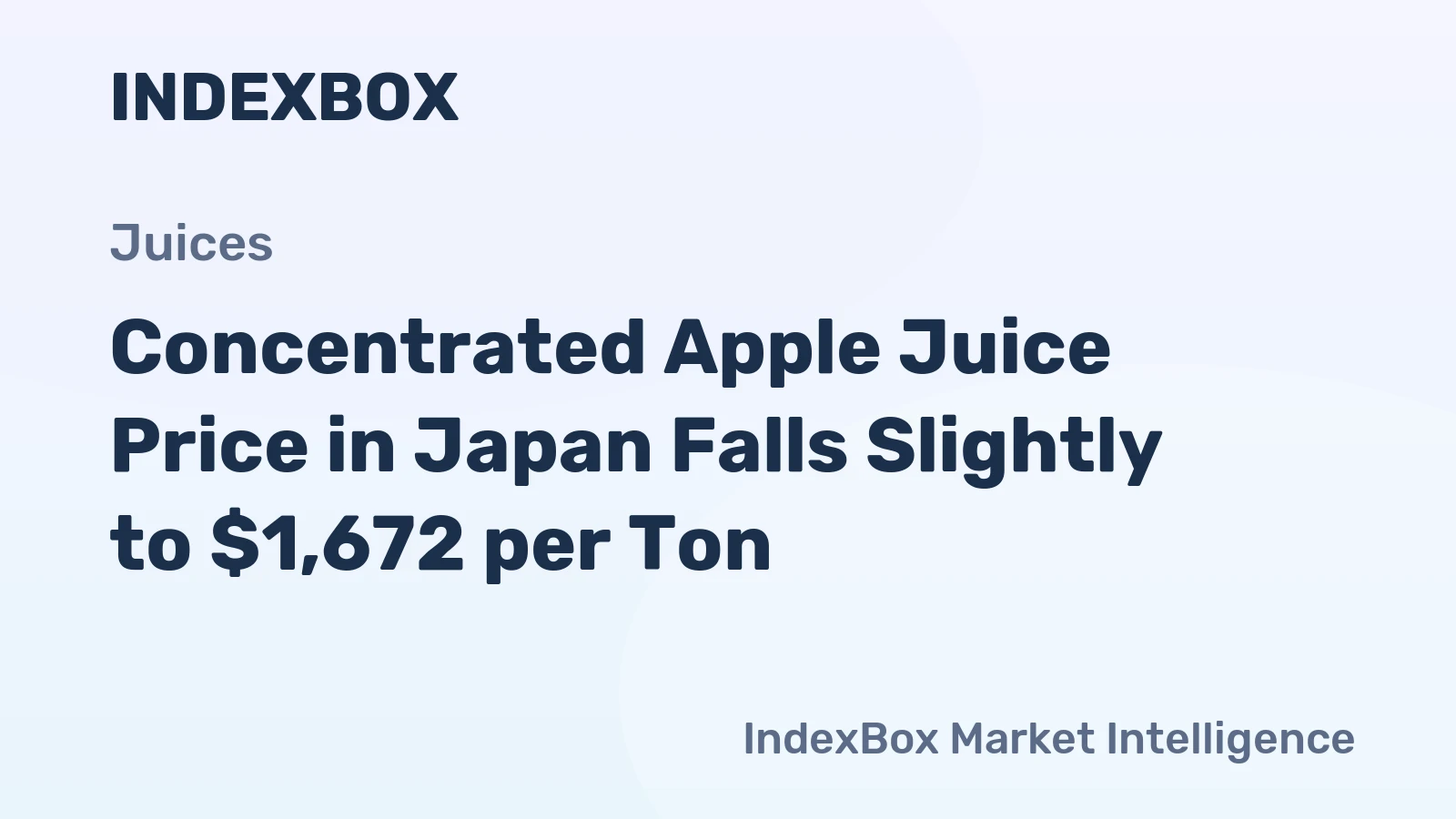 Concentrated Apple Juice Price in Japan Falls Slightly to $1,672 per Ton