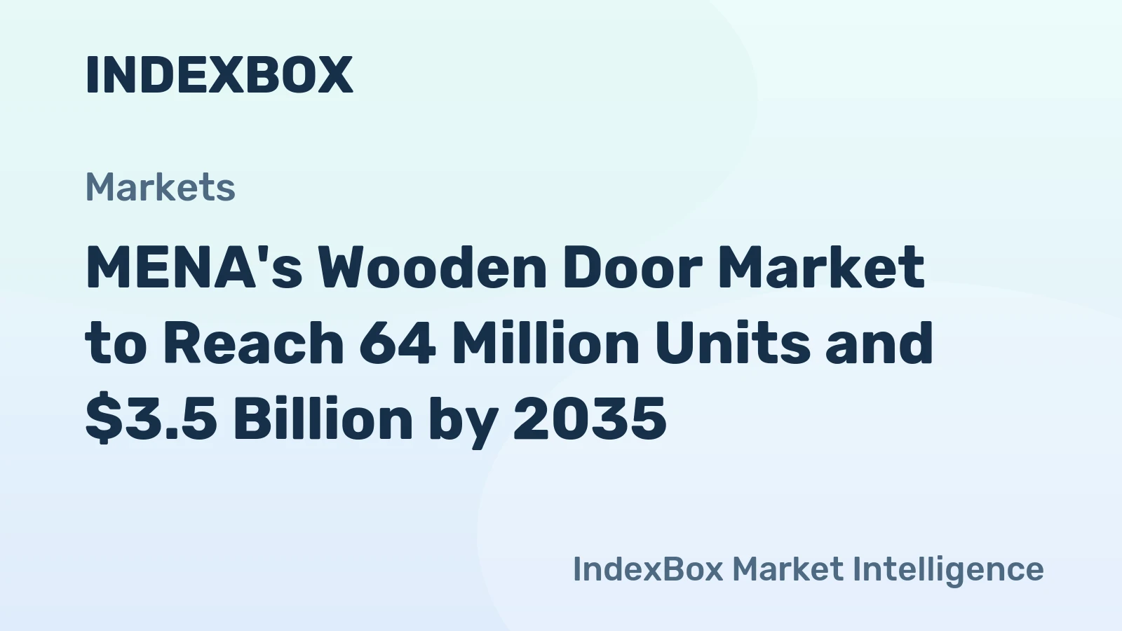 MENA's Wooden Door Market to Reach 64 Million Units and $3.5 Billion by 2035
