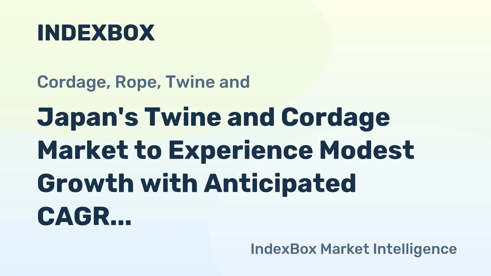 Japan's Twine and Cordage Market to Experience Modest Growth with Anticipated CAGR of +0.3% from 2024 to 2035