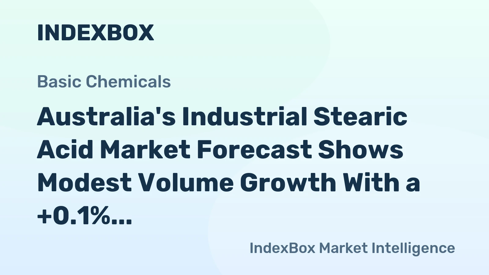 Australia's Industrial Stearic Acid Market Forecast Shows Modest Volume Growth With a +0.1% CAGR
