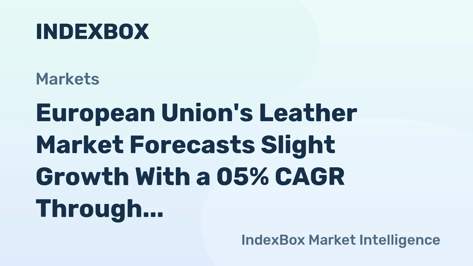 European Union's Leather Market Forecasts Slight Growth With a 05% CAGR Through 2035