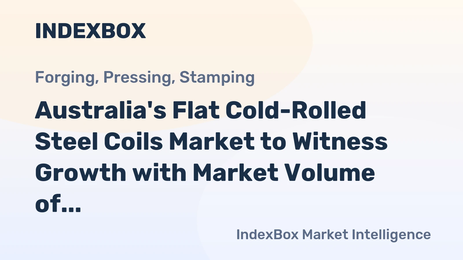 Australia's Flat Cold-Rolled Steel Coils Market to Witness Growth with Market Volume of 20K Tons and Market Value of $20M by 2035