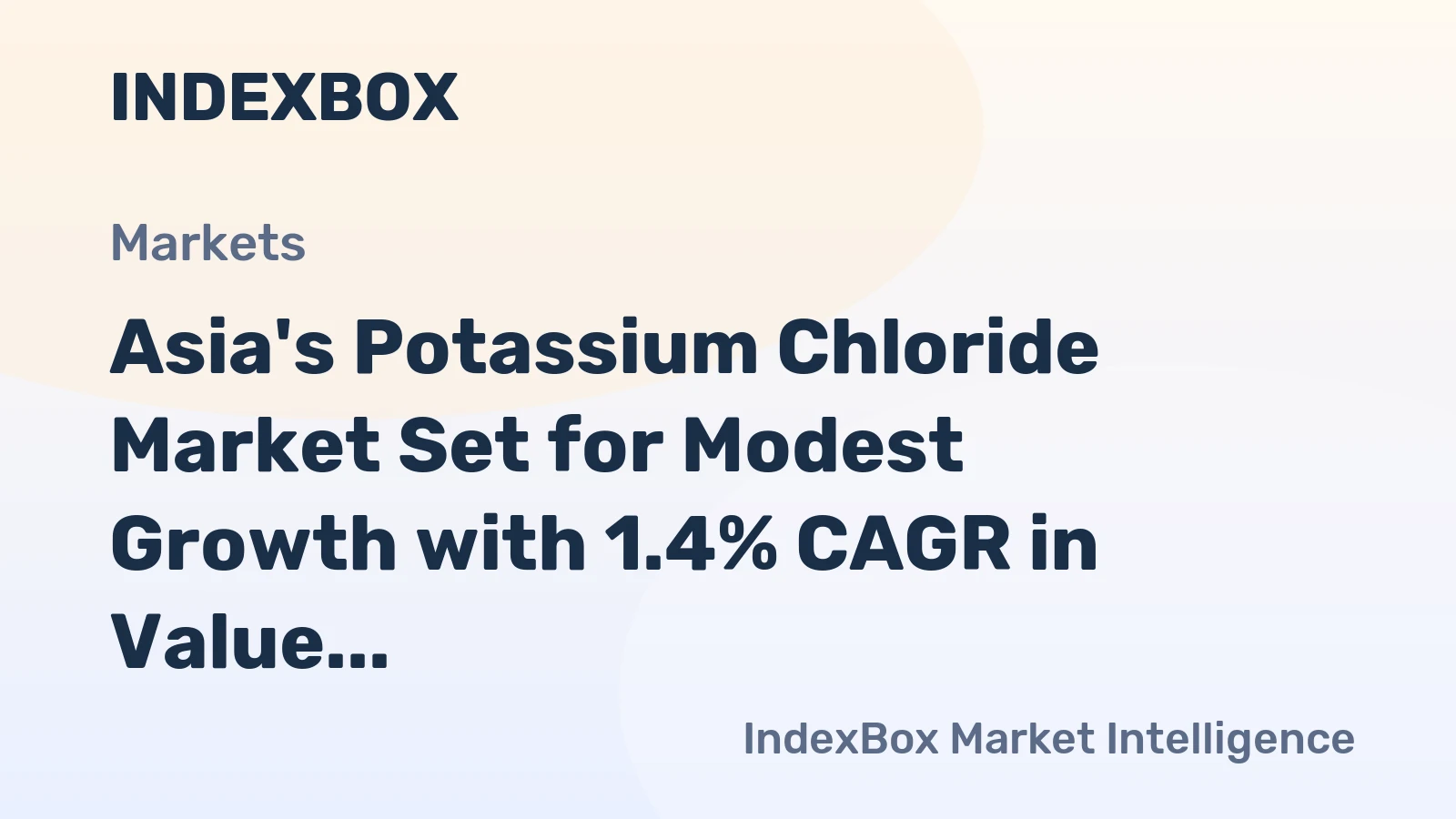 Asia's Potassium Chloride Market Set for Modest Growth with 1.4% CAGR in Value Through 2035