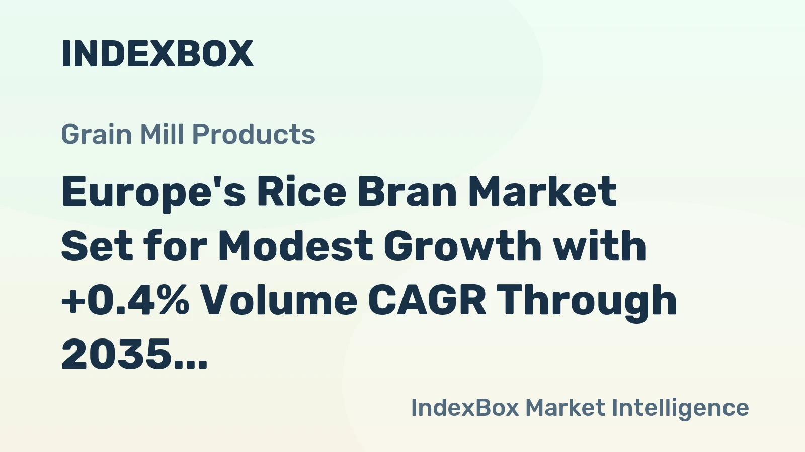 Europe's Rice Bran Market Set for Modest Growth with +0.4% Volume CAGR Through 2035