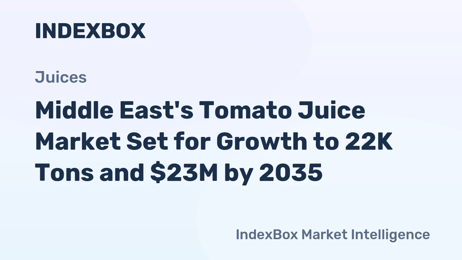 Middle East's Tomato Juice Market Set for Growth to 22K Tons and $23M by 2035