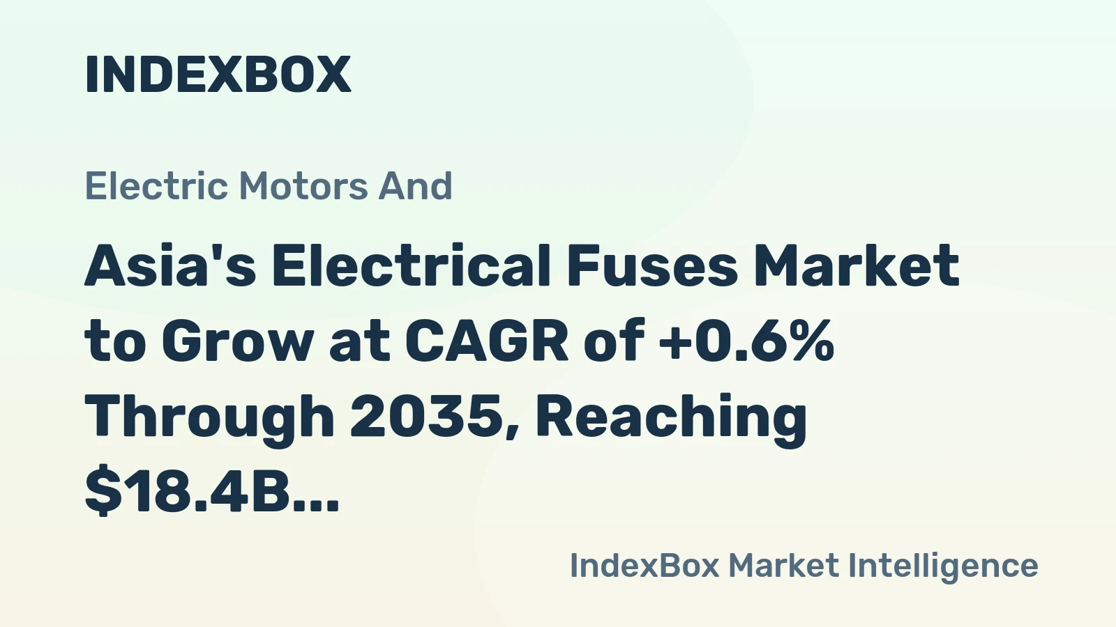 Asia's Electrical Fuses Market to Grow at CAGR of +0.6% Through 2035, Reaching $18.4B in Value
