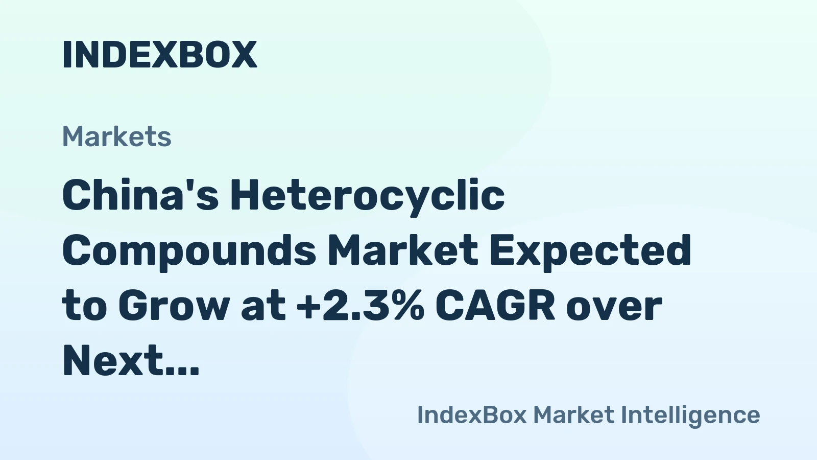 China's Heterocyclic Compounds Market Expected to Grow at +2.3% CAGR over Next Decade
