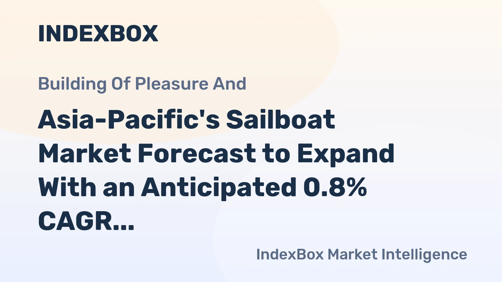 Asia-Pacific's Sailboat Market Forecast to Expand With an Anticipated 0.8% CAGR