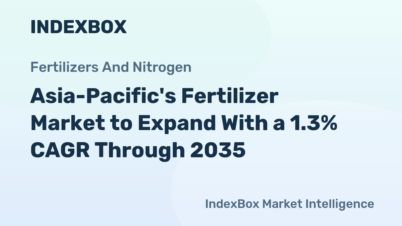 Asia-Pacific's Fertilizer Market to Expand With a 1.3% CAGR Through 2035