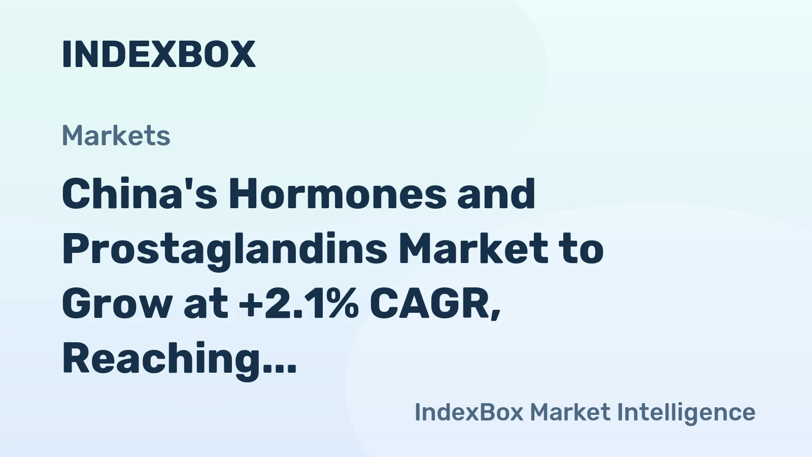 China's Hormones and Prostaglandins Market to Grow at +2.1% CAGR, Reaching $3B by 2035