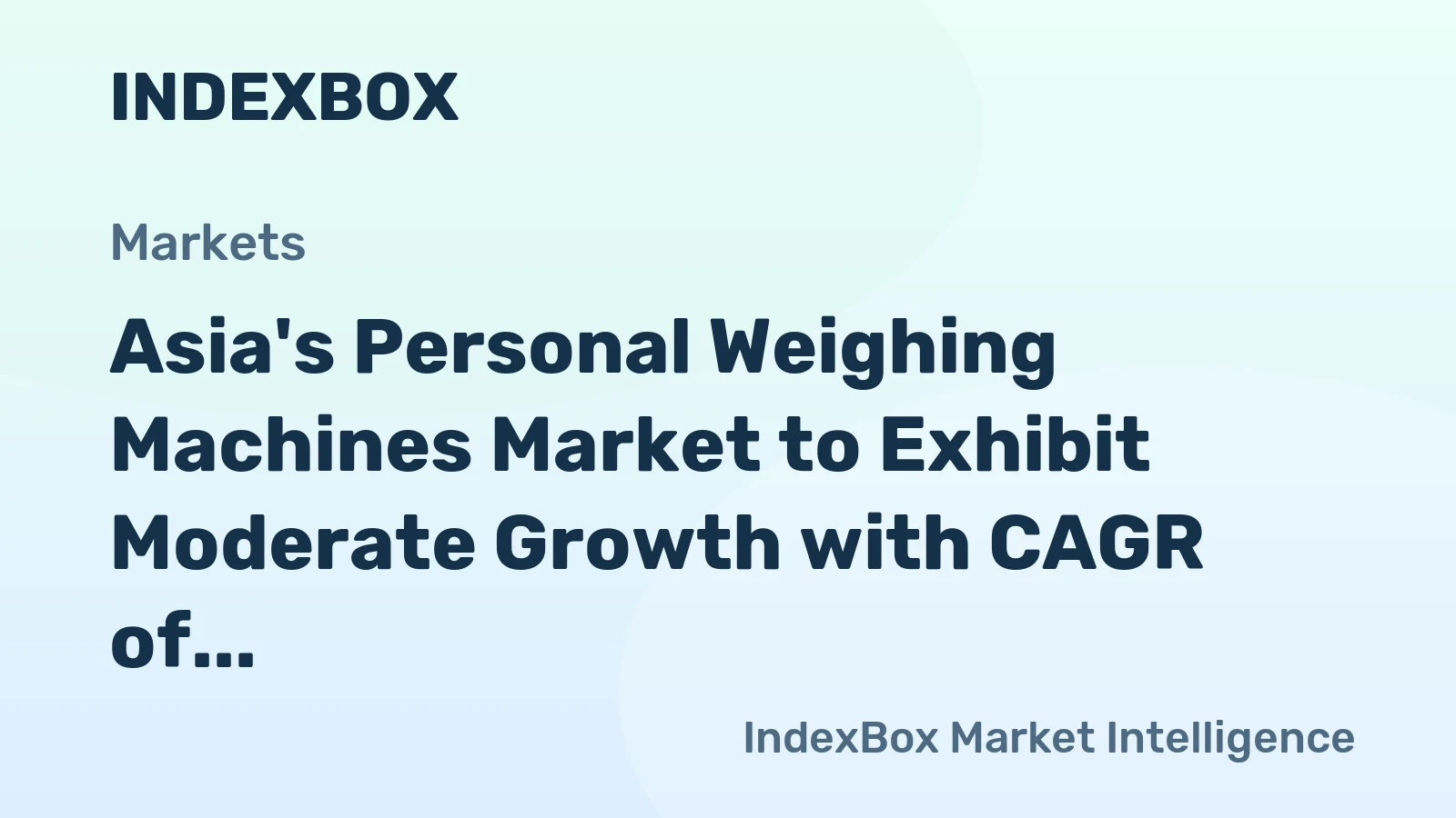 Asia's Personal Weighing Machines Market to Exhibit Moderate Growth with CAGR of +0.5% from 2024 to 2035