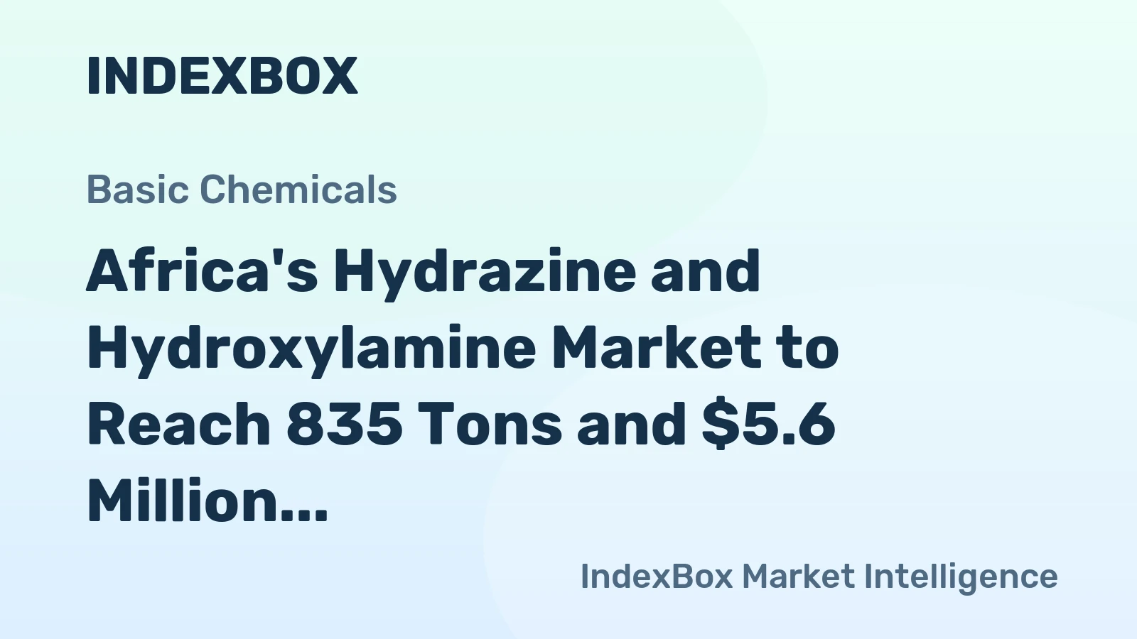 Africa's Hydrazine and Hydroxylamine Market to Reach 835 Tons and $5.6 Million by 2035